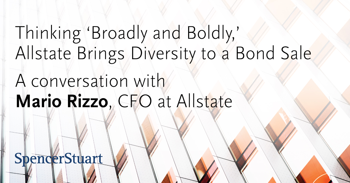 Thinking ‘Broadly and Boldly,’ Allstate Brings Diversity to a Bond Sale