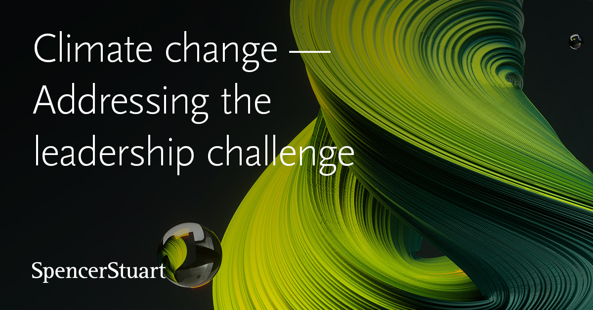 Climate change – Addressing the leadership challenge