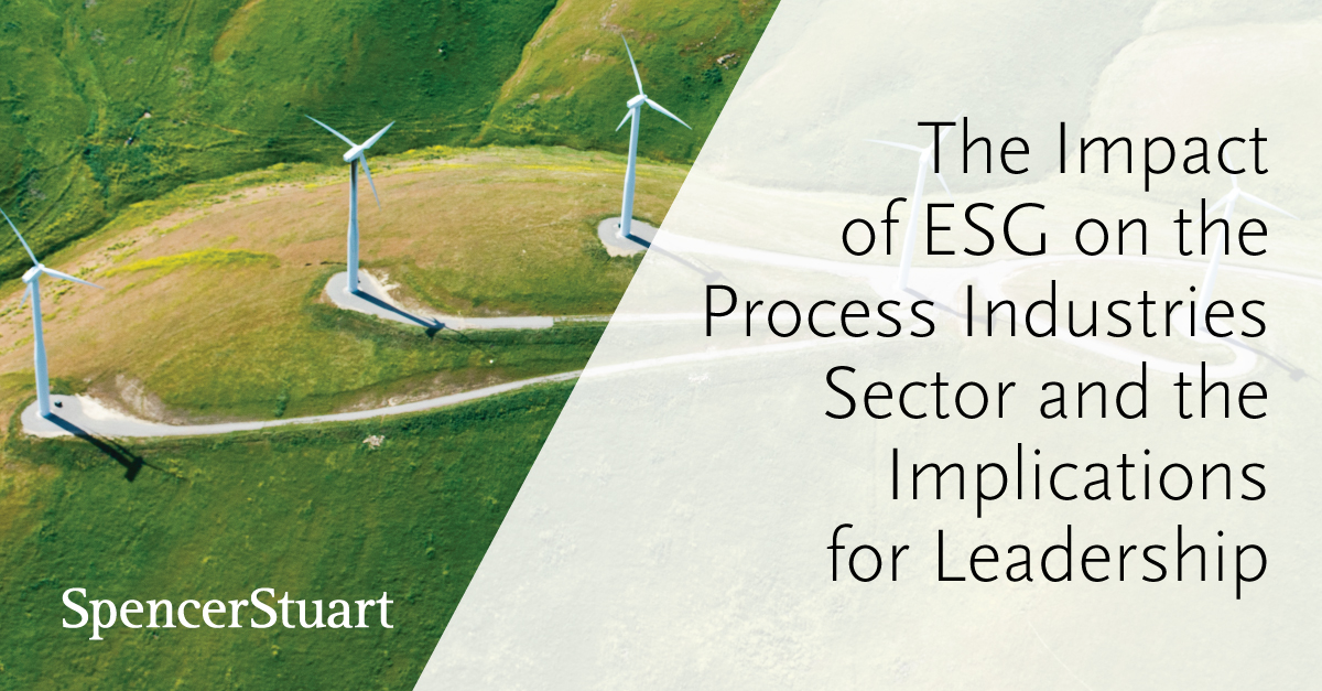 The Impact of ESG on the Process Industries Sector and the Implications ...
