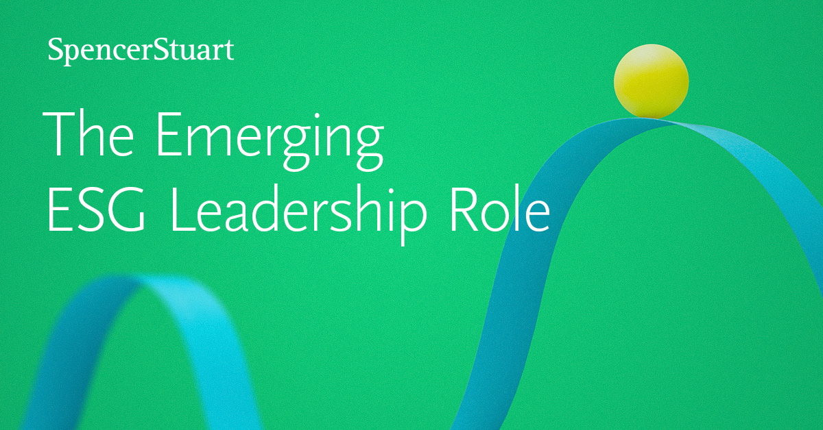 The Emerging ESG Leadership Role