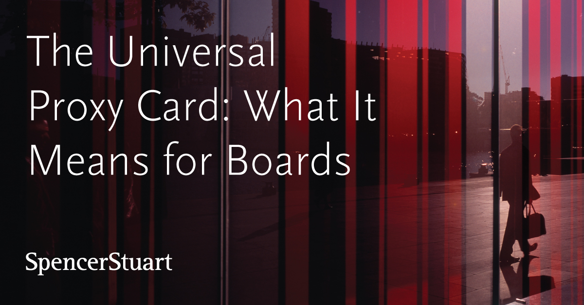 The Universal Proxy Card: What It Means for Boards