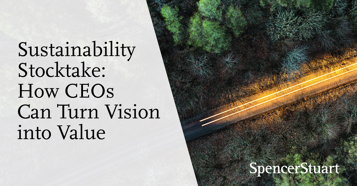 Sustainability Stocktake: How CEOs Can Turn Vision into Value