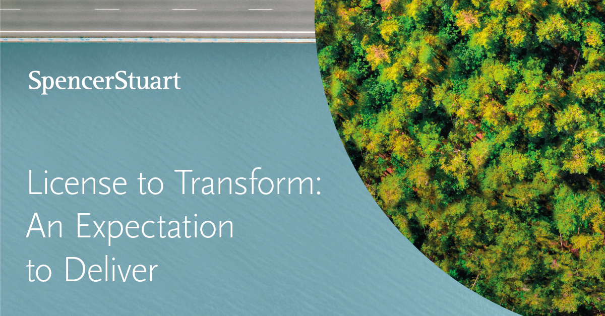 License to Transform: An Expectation to Deliver