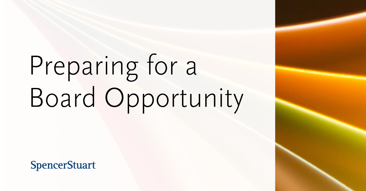 Preparing for a Board Opportunity