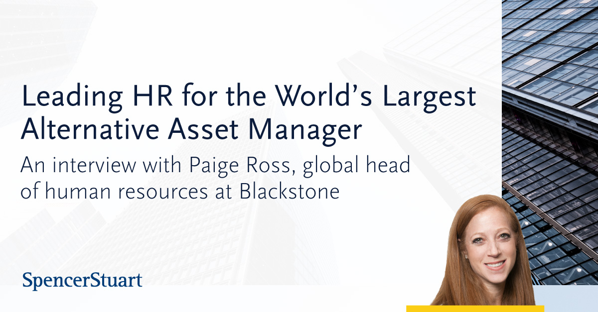 Leading HR for the World’s Largest Alternative Asset Manager