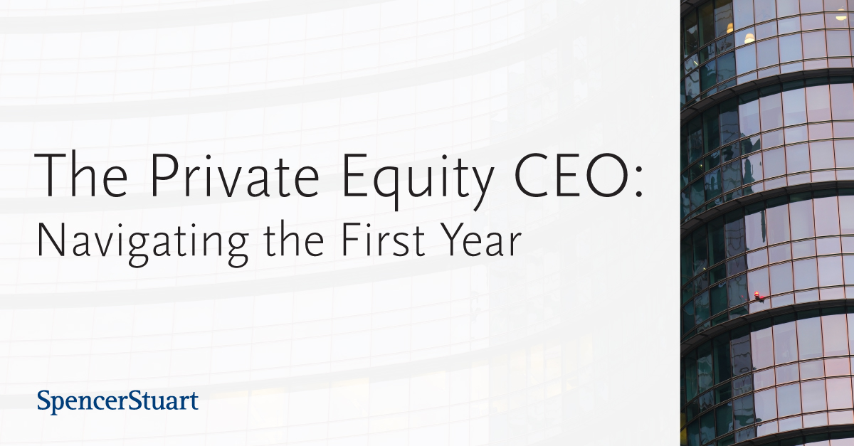 The Private Equity CEO: Navigating the First Year